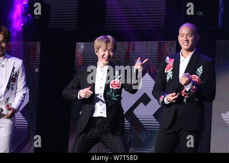 Members of South Korean boy group Astro perform during the 2nd Astroad ...