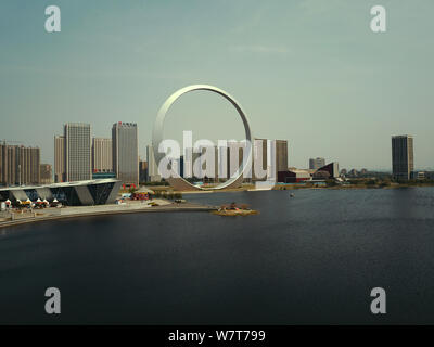 Aerial view of a gigantic steel loop dubbed the "Ring of Life" in ...