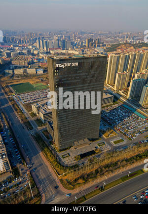 --FILE--View of the headquarters of Inspur Group Co., Ltd. in Ji'nan ...