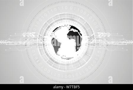 Gear circuit technology background with hi-tech digital data connection ...