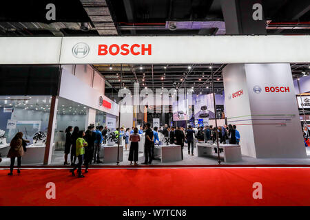 --FILE--People visit the stand of Bosch during the Consumer Electronics ...