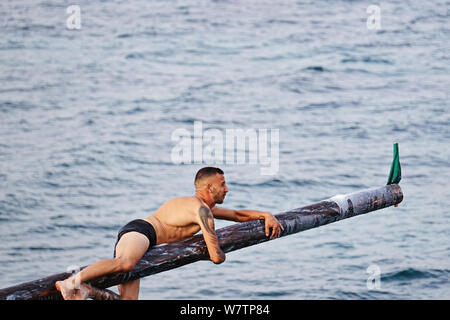 Xghajra, Malta - August 3, 2019: Traditional Maltese game of Gostra ...