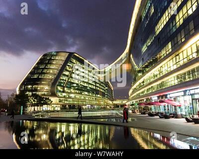 View of the Sky Soho designed by Iraqi-British architect Zaha Hadid in ...