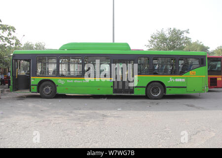 Side profile of a DTC bus, Delhi, India Stock Photo - Alamy