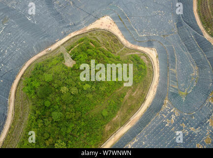 Aerial view of Shenzhen's largest landfill site, Xiaping Solid Waste ...