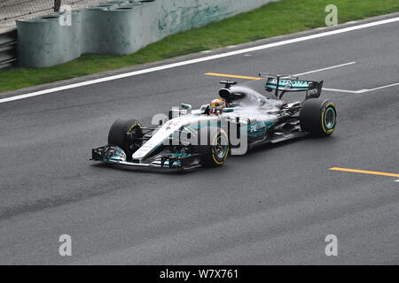 Mercedes' Lewis Hamilton during the 2017 British Grand Prix at ...
