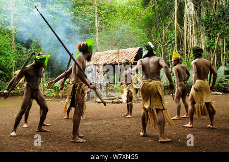 Man in traditional costume, Efate Island, Shefa Province, Vanuatu ...