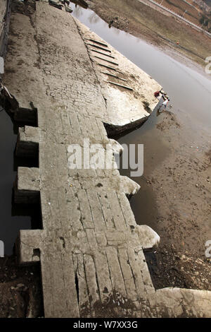 View of the Qingying Bridge of Ming Dynasty (1368-1644) re-emerging ...