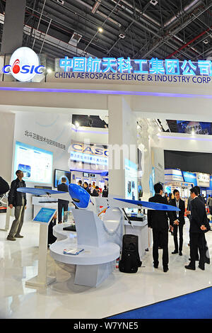 --FILE--People visit the stand of CASIC (China Aerospace Science and ...