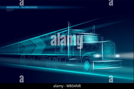 Low poly transport abstract truck. Lorry van fast delivery shipping ...