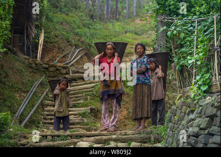 Konyak Naga rice baskets. Mon district. Nagaland, North East India ...