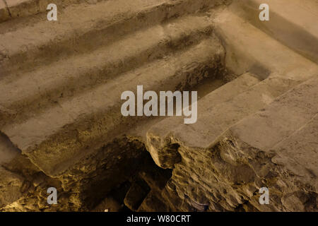 Rock cut Mikveh Jewish ritual purification baths from the second temple ...