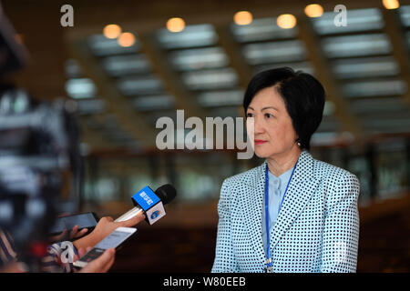 Regina Ip Lau Suk-yee, Member of the 7th Legislative Council, speaking ...