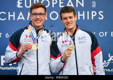 Great Britain's Myles Pillage (left) and Kerenza Bryson celebrate ...