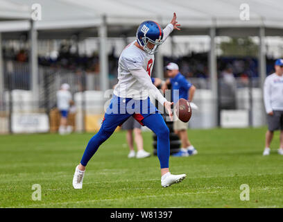 New York Giants punter Riley Dixon (9) punts the ball during a NFL ...