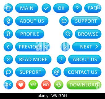 Link white icons on round color glass buttons Stock Vector Image & Art ...