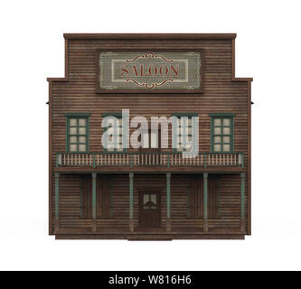 Wild West Saloon Building Isolated Stock Photo - Alamy
