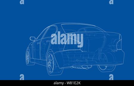 Concept car. Vector rendering of 3d Stock Vector Image & Art - Alamy