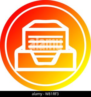office paper stack circular icon with warm gradient finish Stock Vector Image & Art - Alamy