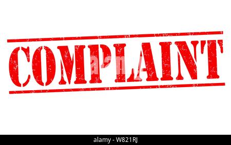 Complaint sign or stamp on white background, vector illustration Stock ...