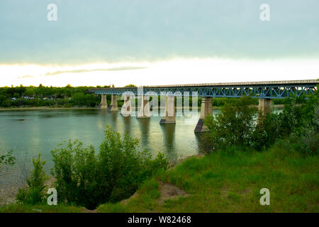 CN train bridge in Saskatoon Saskatchewan Canada Stock Photo - Alamy