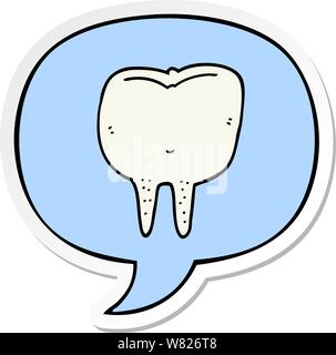 cartoon tooth with speech bubble sticker Stock Vector Image & Art - Alamy