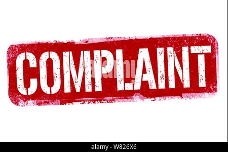 Complaint sign or stamp on white background, vector illustration Stock ...