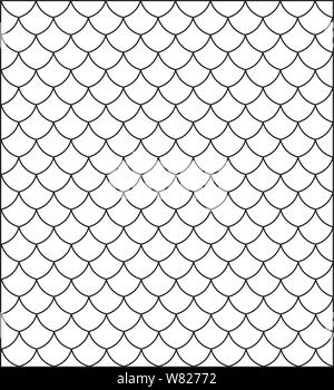 Vector mermaid tail texture. Black fish scales seamless pattern on ...