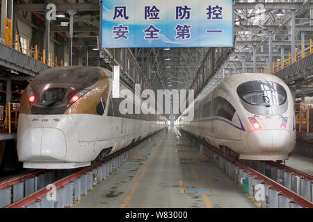 The CR400BF multi-unit CRH (China Railway High-speed) bullet train ...