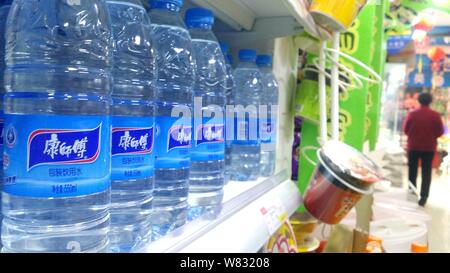 Bottles of Master Kong drinking water of Tingyi (Cayman Islands ...