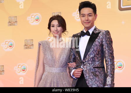 Hong Kong actress Elaine Yiu, left, and actor Edwin Siu arrive on the ...