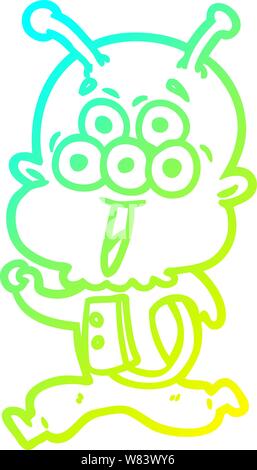 happy cartoon alien running Stock Vector Image & Art - Alamy