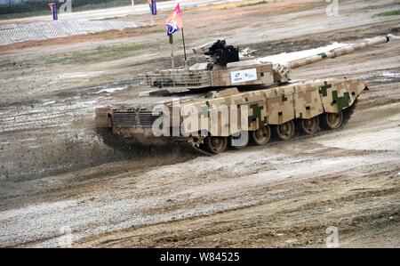 A Chinese-made VT2 tank, an export version of the Type 96G, performs ...