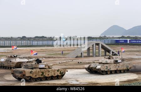 A VT4 tank, also known as the MBT3000, and a VN12 infantry fighting ...