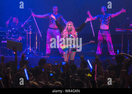 American singer Kesha Rose Sebert performs at her concert in Shanghai ...