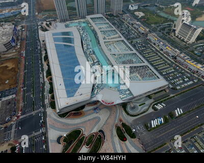 Aerial view of the Wanda Mall at the Hefei Wanda Cultural Tourism City ...