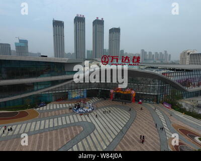 Aerial view of the Wanda Mall at the Hefei Wanda Cultural Tourism City ...