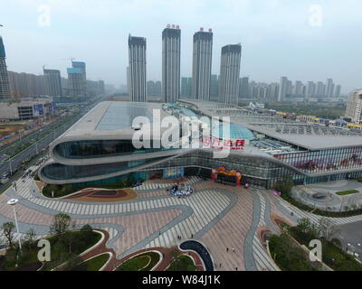Aerial view of the Wanda Mall at the Hefei Wanda Cultural Tourism City ...