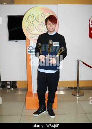 Hong Kong-based Chinese singer Hins Cheung King-hin poses with his ...