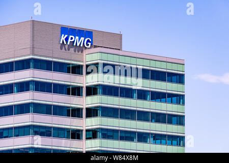 KPMG emblem, logo and office building, Alte Messe Muenchen, Old Munich ...