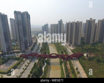 Aerial view of the Lucky Knot Bridge, a curvaceous walkway dubbed "the ...