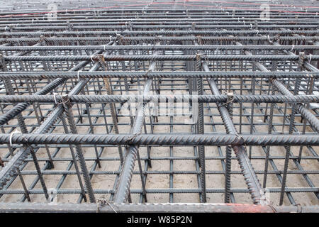 Steel grid of residential building footing reinforcement Stock Photo ...