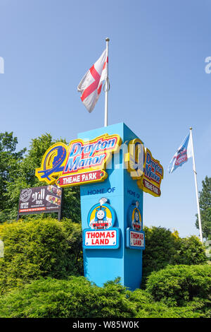 Drayton Manor Theme Park sign Tamworth Staffordshire England UK Stock ...