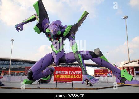 A giant model of Evangelion from Japanese animated television series ...
