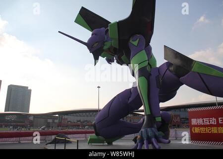 A giant model of Evangelion from Japanese animated television series ...