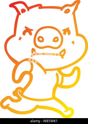 cartoon annoyed pig running Stock Vector Image & Art - Alamy