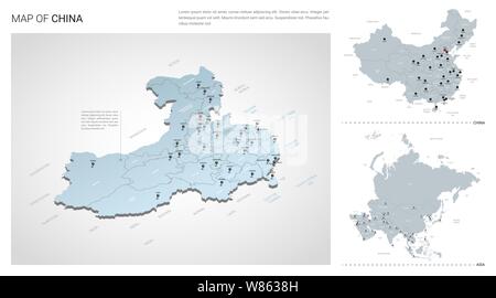 3d isometric map of Beijing is a city of China, vector illustration ...