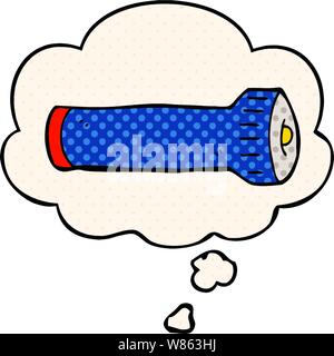 cartoon torch with thought bubble in comic book style Stock Vector ...