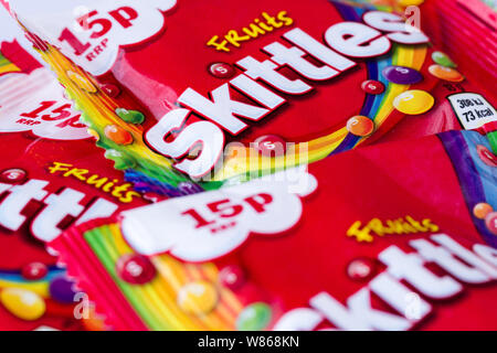 Packet Bag Of Skittles Fruit Sweets Candy Confectionery Stock Photo - Alamy