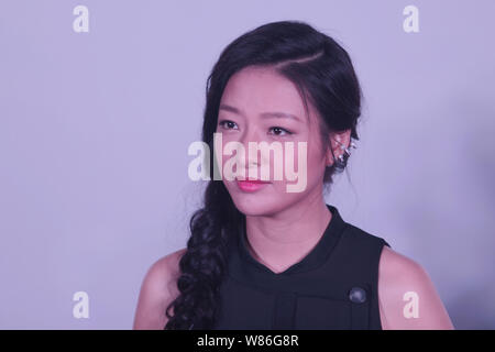 Chinese actress Lang Yueting attends a press conference to promote her ...